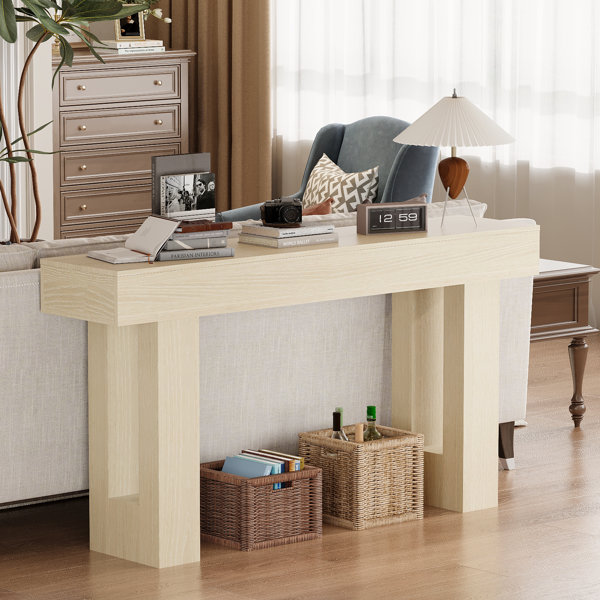 Ebern Designs 63-Inch Farmhouse Entryway Tablefarmhouse Entryway Table, 63-Inch Long Narrow ...